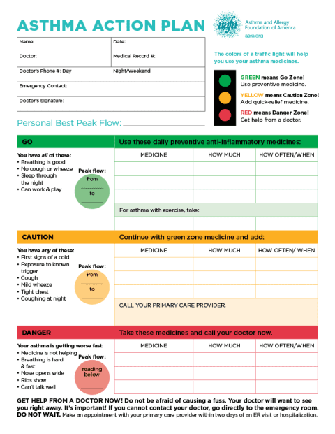 School Forms for Students with Asthma and Allergies | AAFA.org